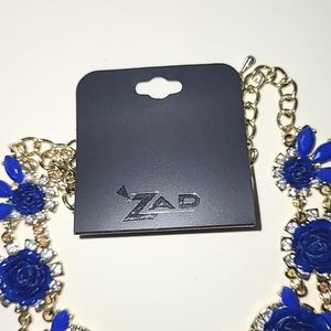 ZAD | Jewelry | Zad Nwt Royal Blue Flower Bib Statement Necklace | Poshmark